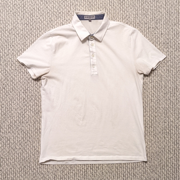 Express | Shirts | Express Mens White Polo Large | Poshmark
